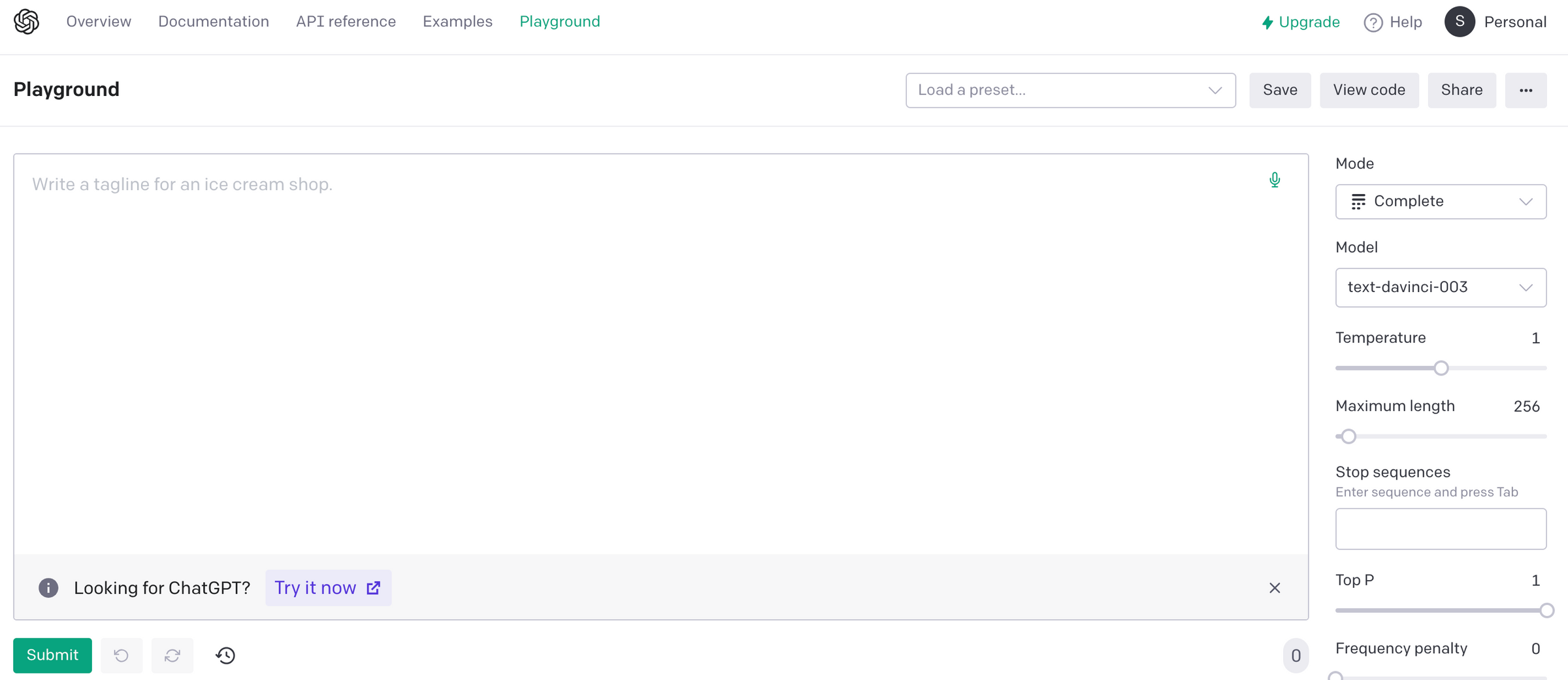 Interactive Tour of OpenAI Playground User Interface